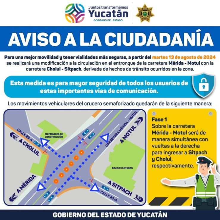 Modificaciones a la movilidad vial en el entronque Mérida-Motul a ...