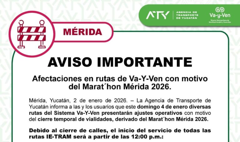 ATY informa de los ajustes operativos del Va y Ven derivado del Marat ...